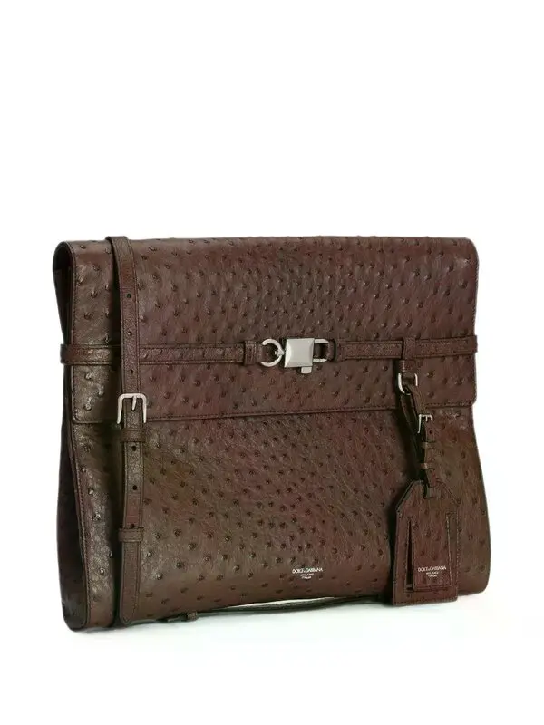 Dolce & Gabbana Lock Ostrich Clutch Bag
