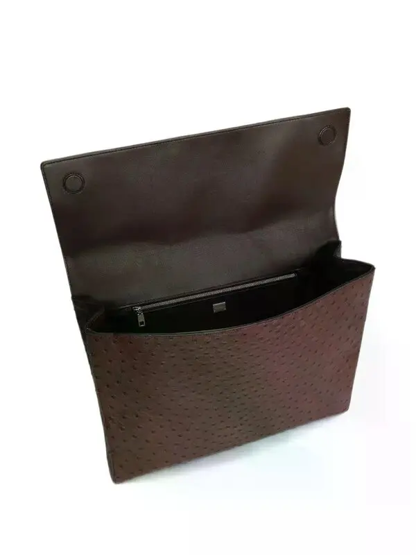 Dolce & Gabbana Lock Ostrich Clutch Bag