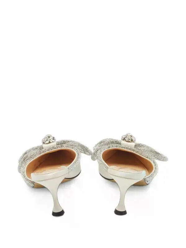 Mach & Mach Double Bow Crystal-embellished Mules