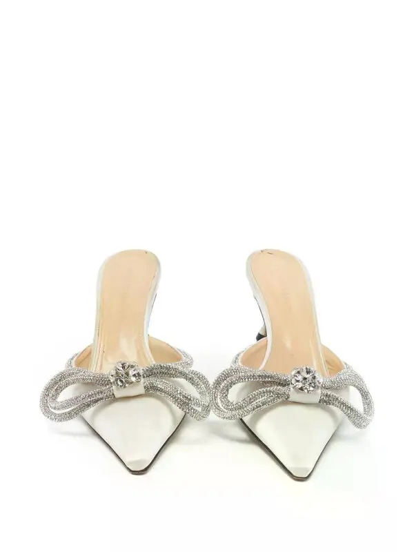 Mach & Mach Double Bow Crystal-embellished Mules