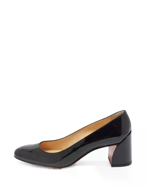 CHRISTIAN LOUBOUTIN Miss Sab Patent-leather Block-heel Pumps