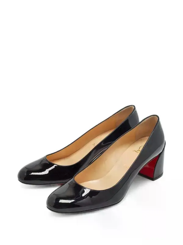 CHRISTIAN LOUBOUTIN Miss Sab Patent-leather Block-heel Pumps