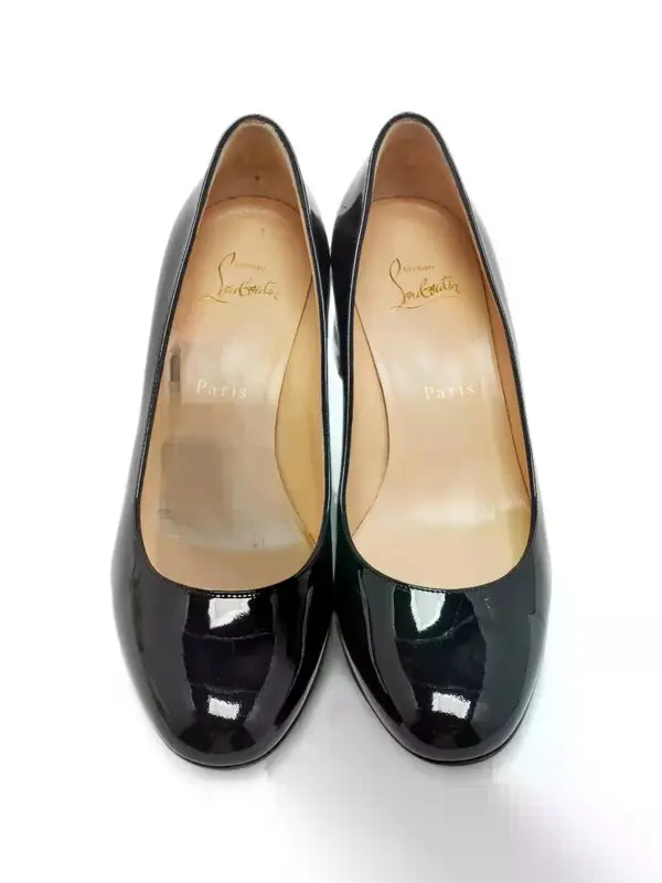 CHRISTIAN LOUBOUTIN Miss Sab Patent-leather Block-heel Pumps