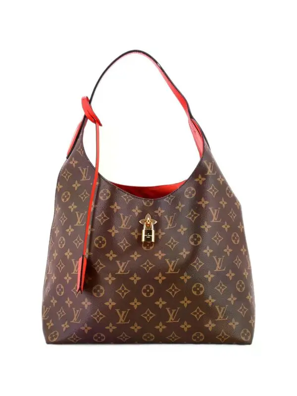 LOUIS VUITTON Flower Monogram Canvas With Leather Hobo Bag