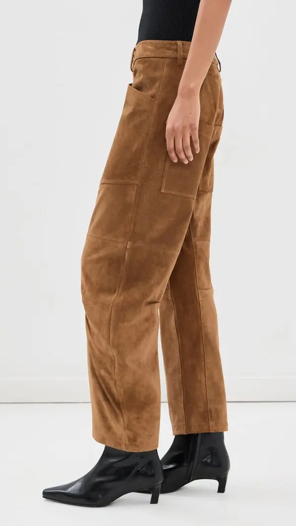 NILI LOTAN Shon Calfskin Suede Pants