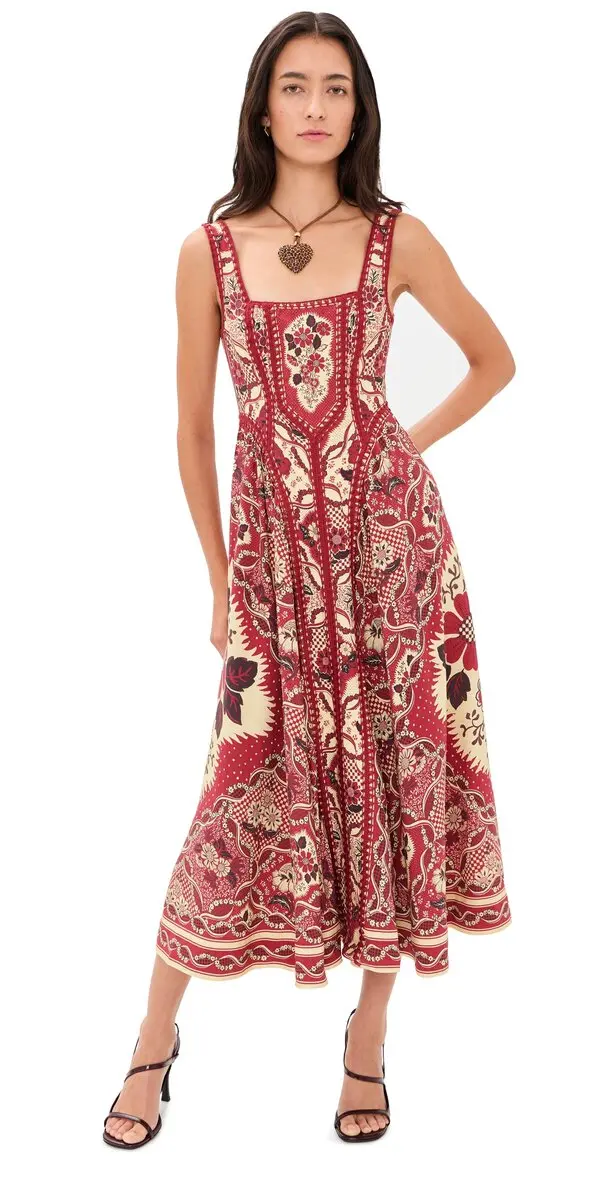 ALEMAIS Kenny Midi Dress - Red