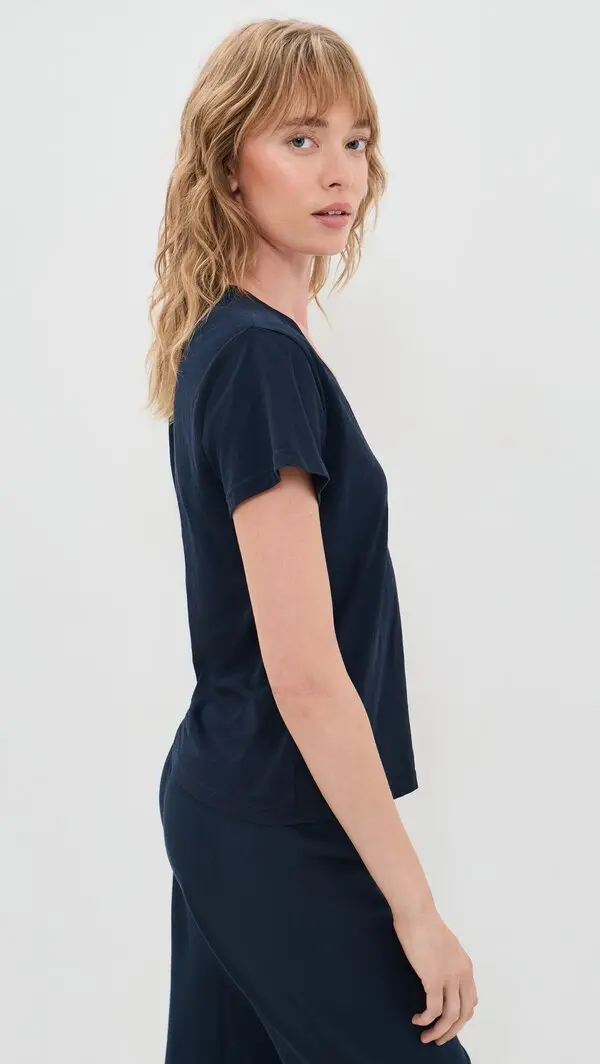 PERFECTWHITETEE Hendrix Cotton Boxy V Neck Tee