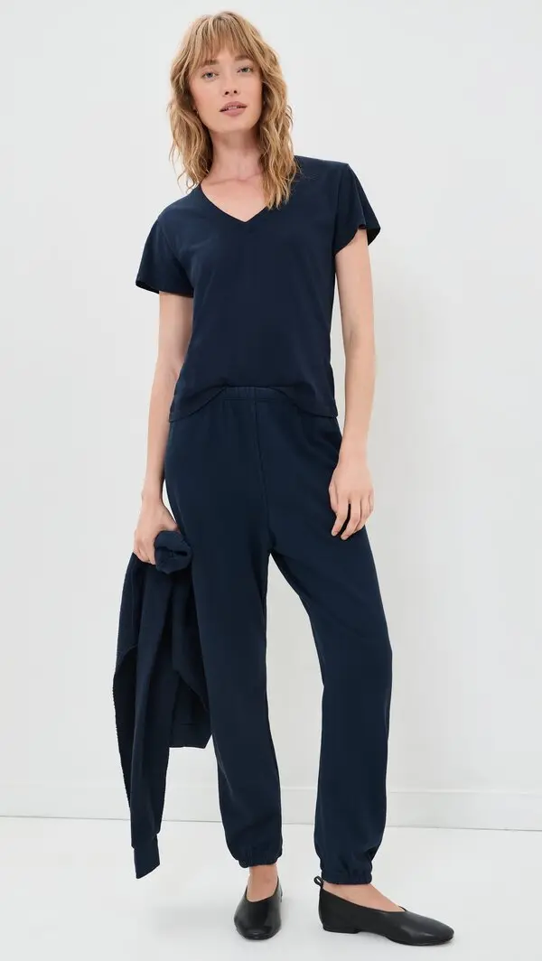 PERFECTWHITETEE Hendrix Cotton Boxy V Neck Tee
