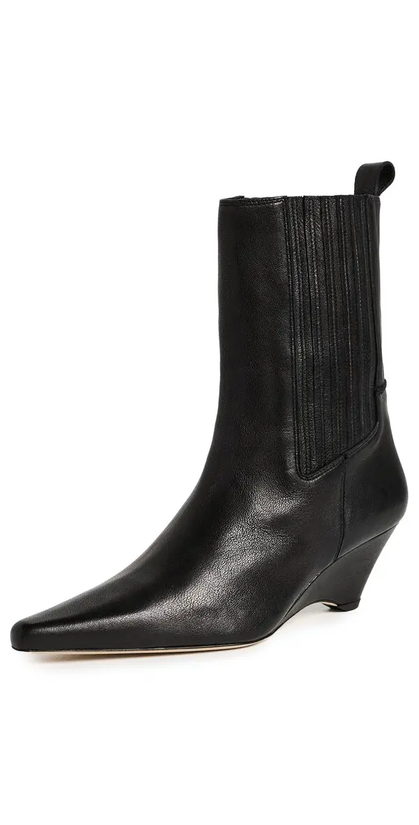 Cinq À Sept Parker Curved Wedge Leather Chelsea Boots