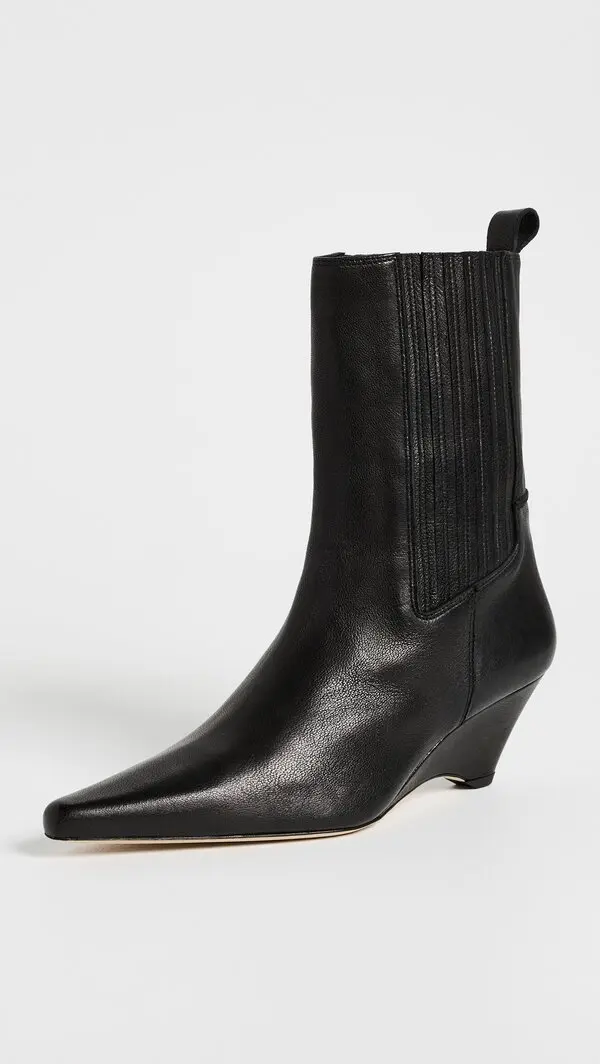 Cinq À Sept Parker Curved Wedge Leather Chelsea Boots