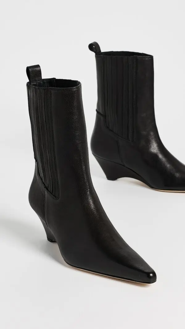 Cinq À Sept Parker Curved Wedge Leather Chelsea Boots