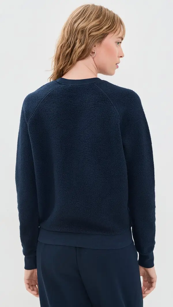 PERFECTWHITETEE Ziggy Inside Out Fleece Long Sleeve Crew Neck Sweatshirt