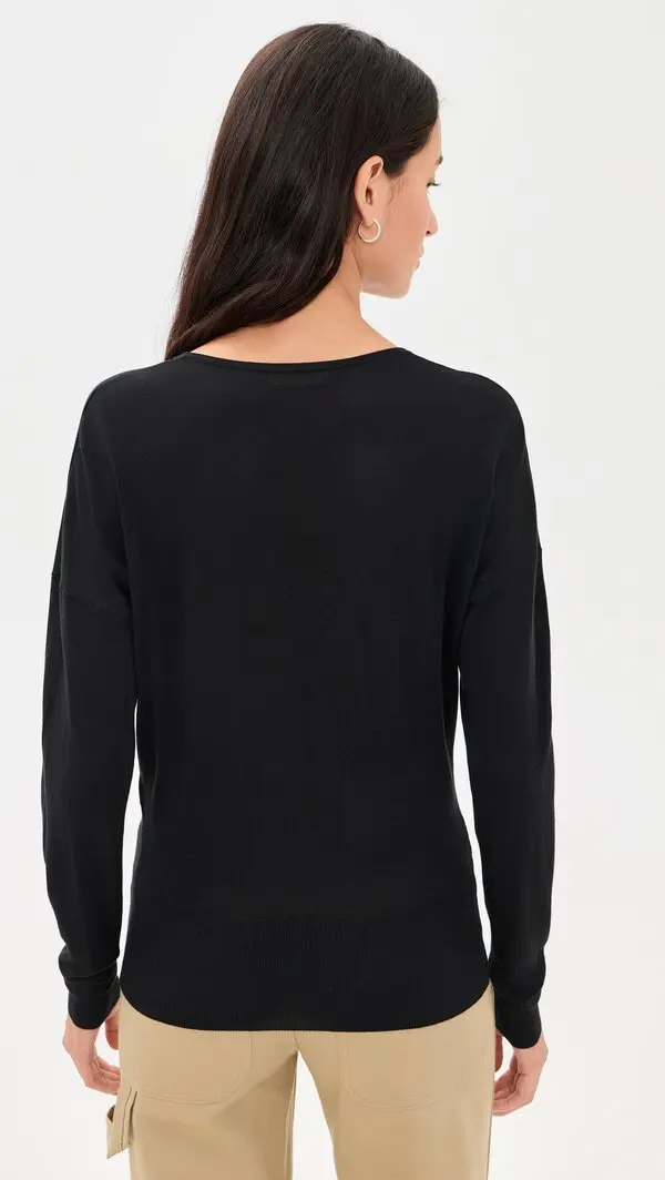 Renggli Silk Cashmere V Neck Sweater - Ink