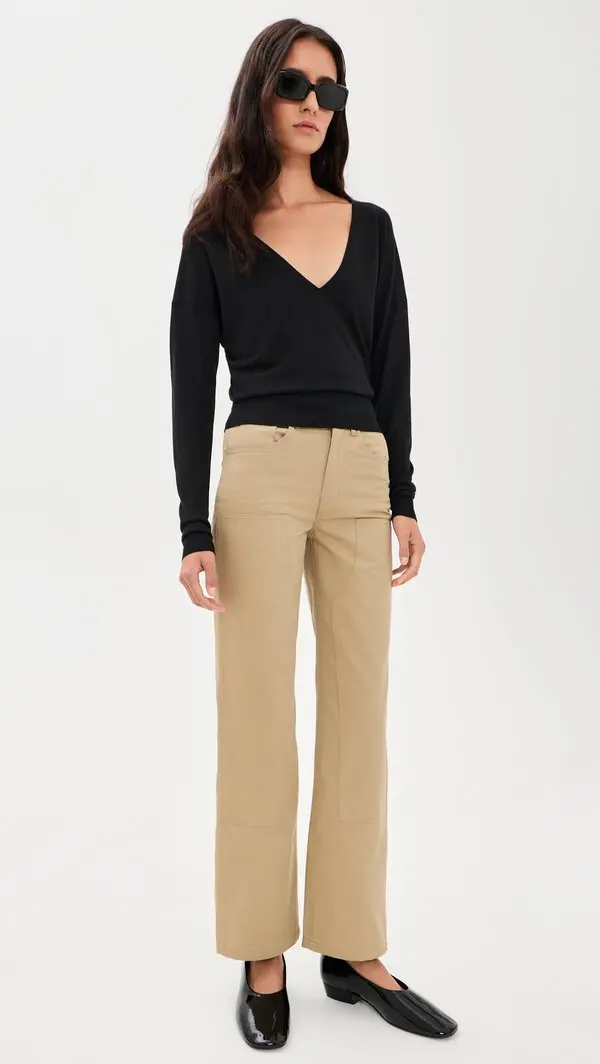 Renggli Silk Cashmere V Neck Sweater - Ink