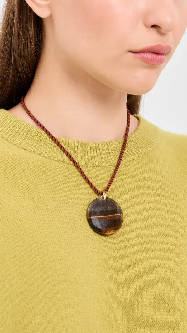 ADINA EDEN Natural Stone Twisted Rope Necklace
