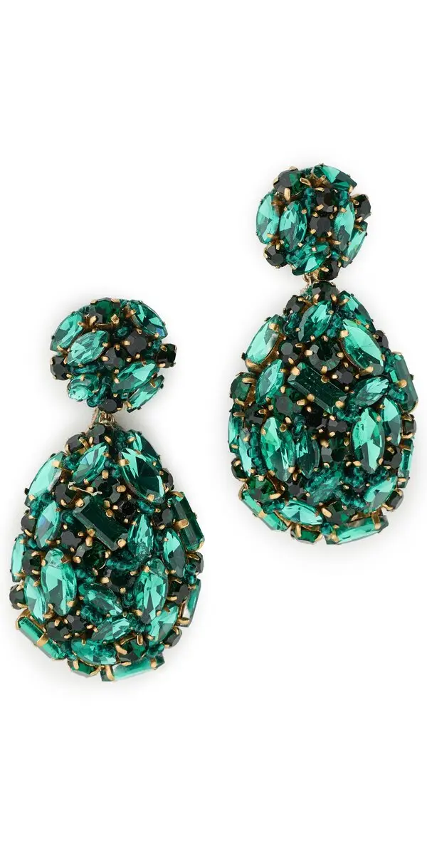 Deepa Gurnani Kim Earrings - Emerald