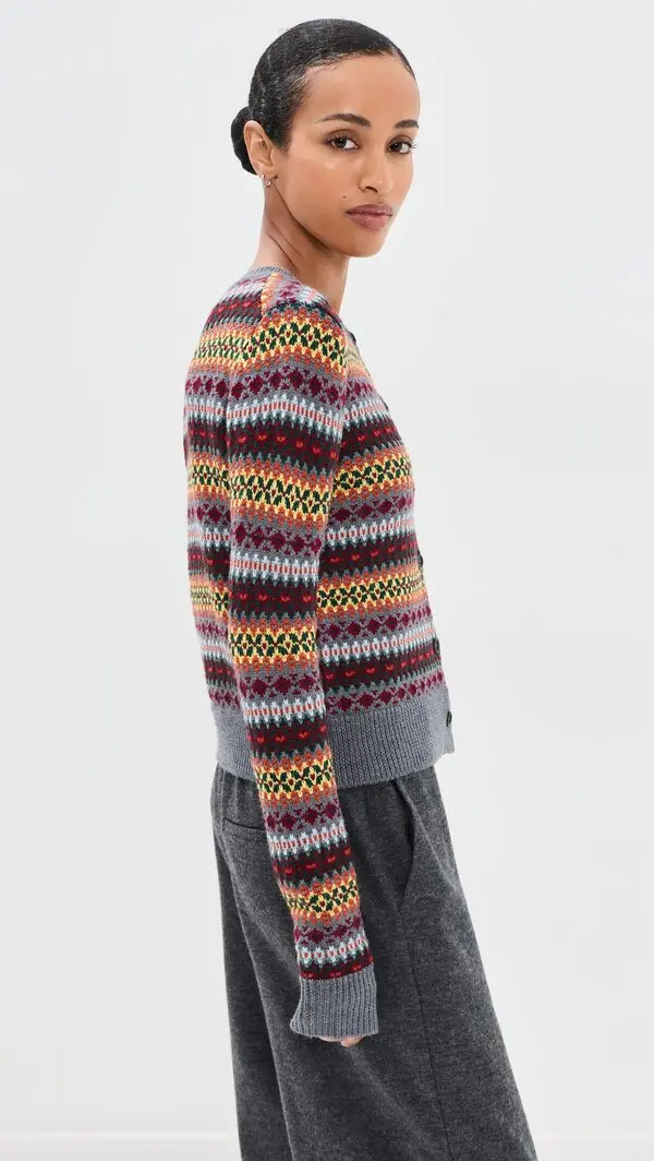 Monse Fair Isle Cascade Knit Cardigan Set