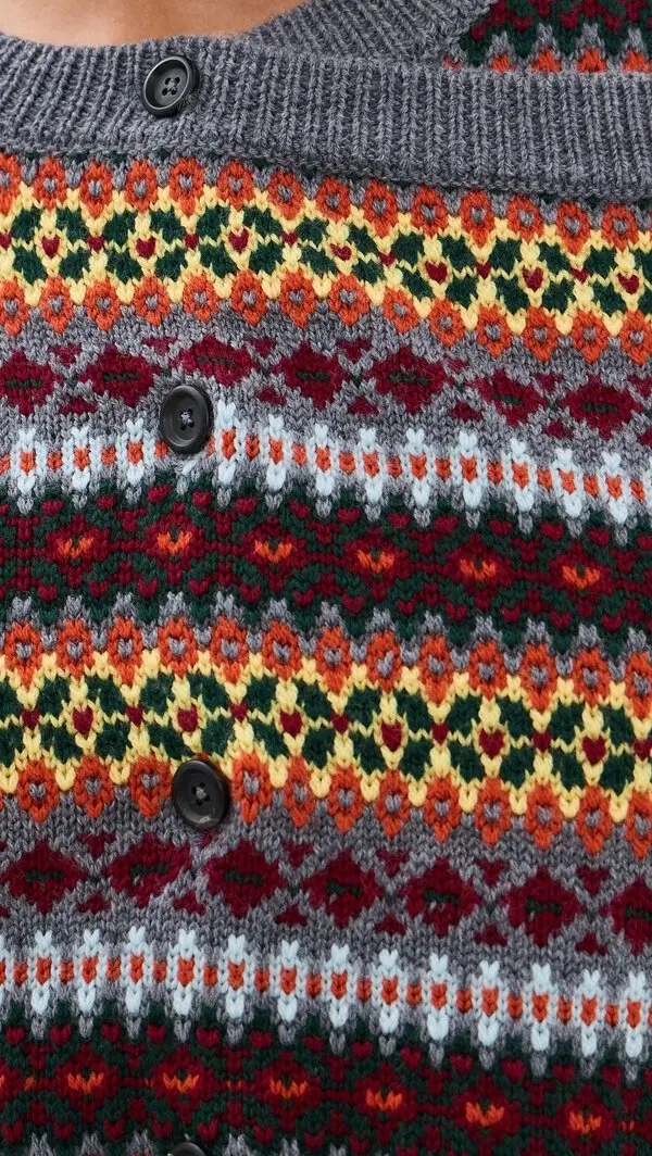 Monse Fair Isle Cascade Knit Cardigan Set