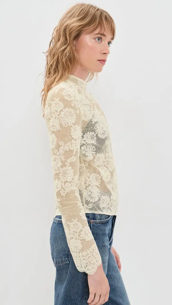 SELF-PORTRAIT Sequin Lace Top