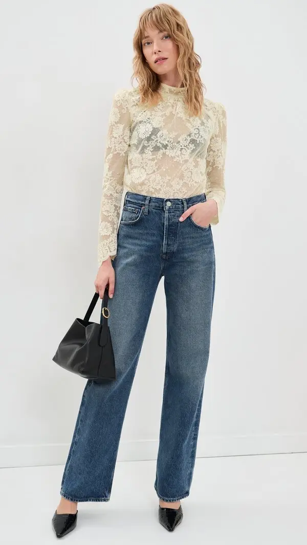 SELF-PORTRAIT Sequin Lace Top