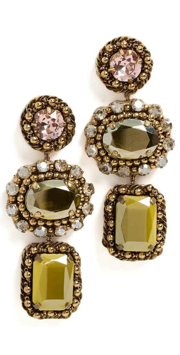 Deepa Gurnani Rehman Earrings - Olive