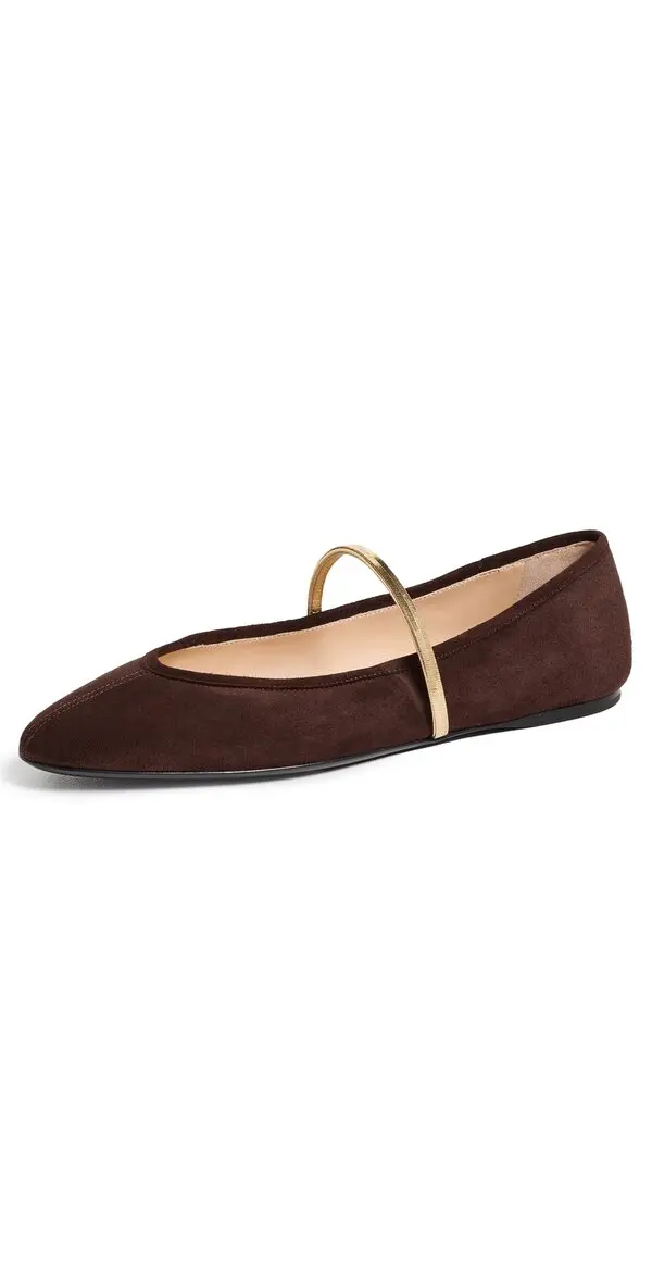 Mach & Mach Collier Chain Suede Ballerina Flats