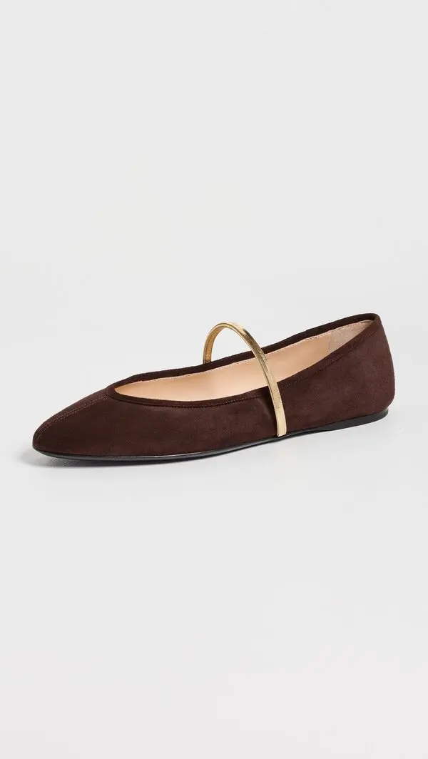 Mach & Mach Collier Chain Suede Ballerina Flats