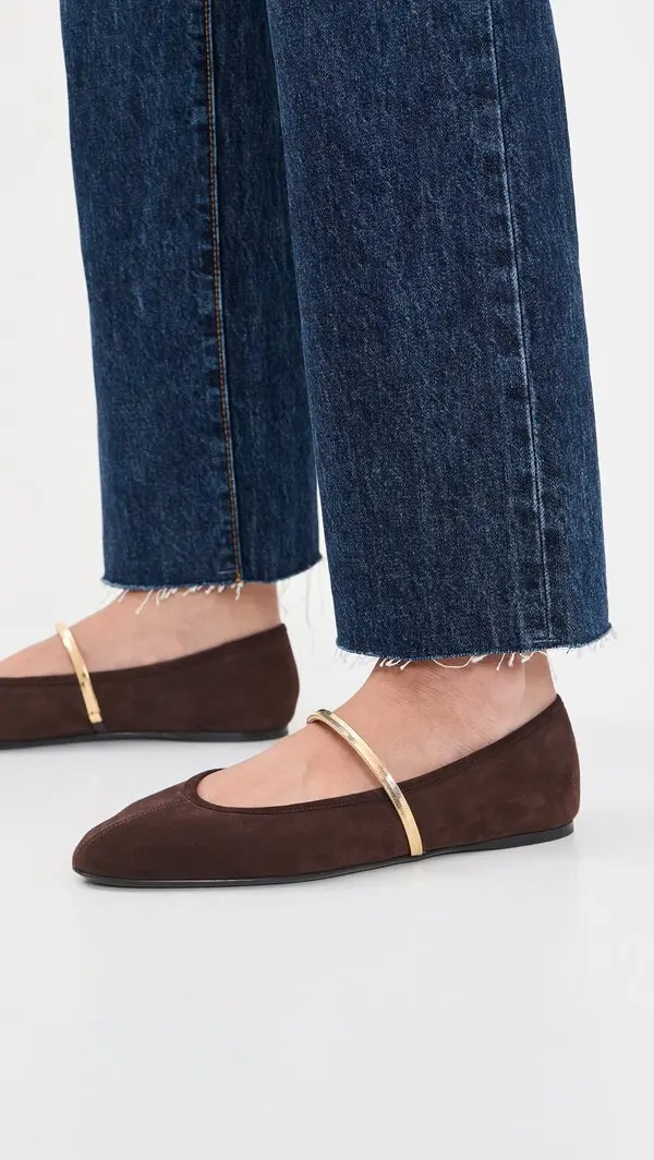 Mach & Mach Collier Chain Suede Ballerina Flats