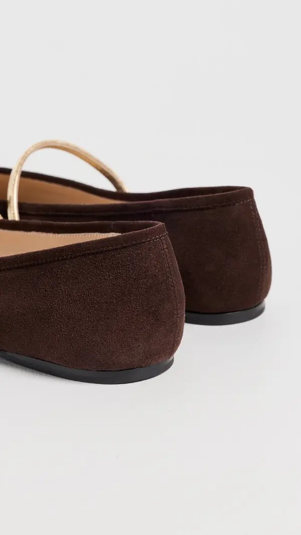 Mach & Mach Collier Chain Suede Ballerina Flats