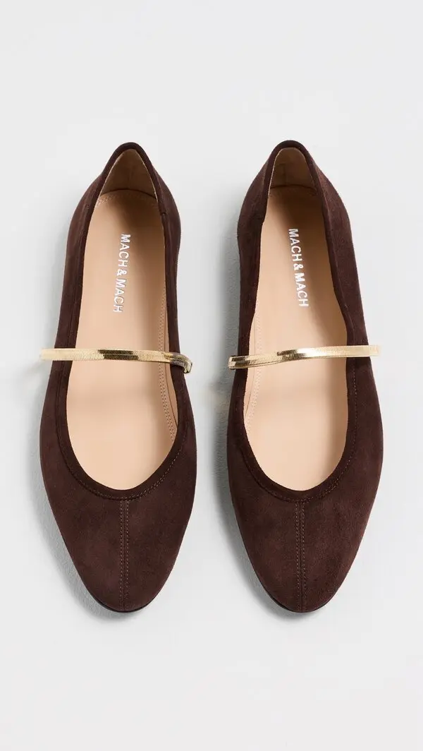 Mach & Mach Collier Chain Suede Ballerina Flats