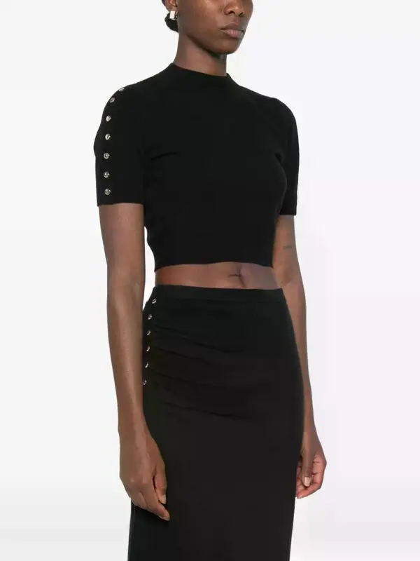 Sandro Button-embellished Crop Top