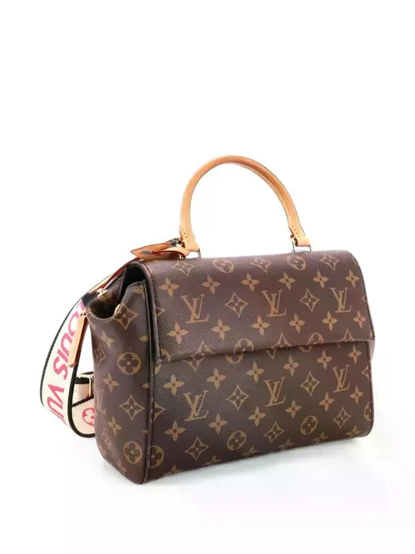 LOUIS VUITTON Cluny Top Handle Bag Monogram Canvas Bb Satchel - Brown