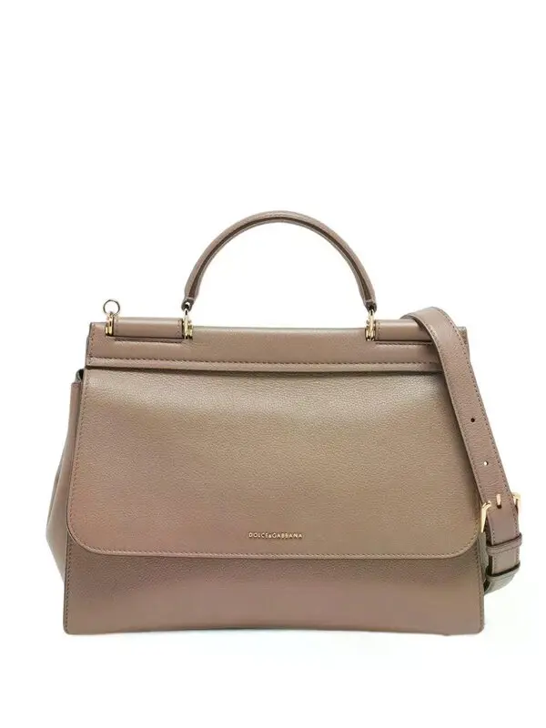 Dolce & Gabbana Sicily Leather Tote Bag - Neutrals
