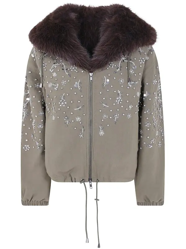DRHOPE Jacket Canvas And Fur "soleil Bright