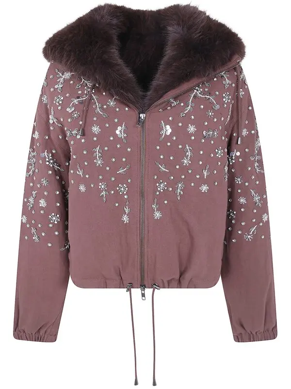 DRHOPE Canvas And Fur Jacket "soleil Bright