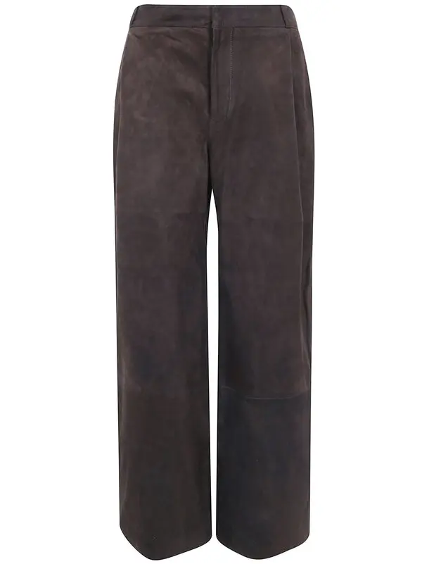THE JACKIE LEATHERS Pants Suede "promise - Brown