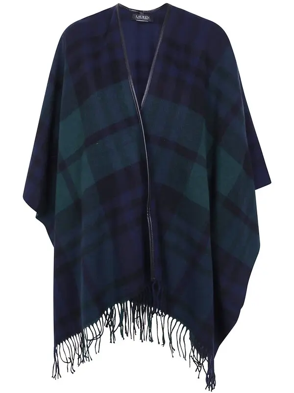 Ralph Lauren Poncho Fringed "ruana - Blue