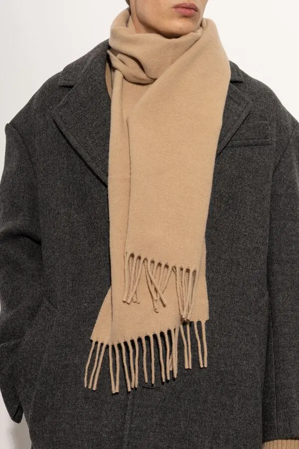 AMI Paris Wool Scarf With Logo