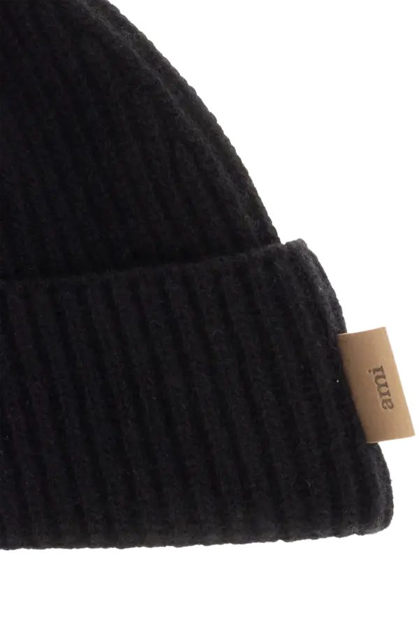AMI Paris Wool Beanie With Sewn Logo