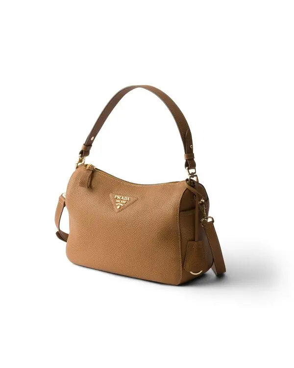 Prada Medium Leather Shoulder Bag - Brown
