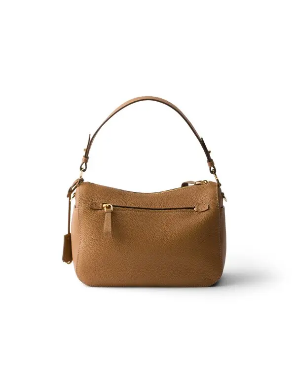 Prada Medium Leather Shoulder Bag - Brown