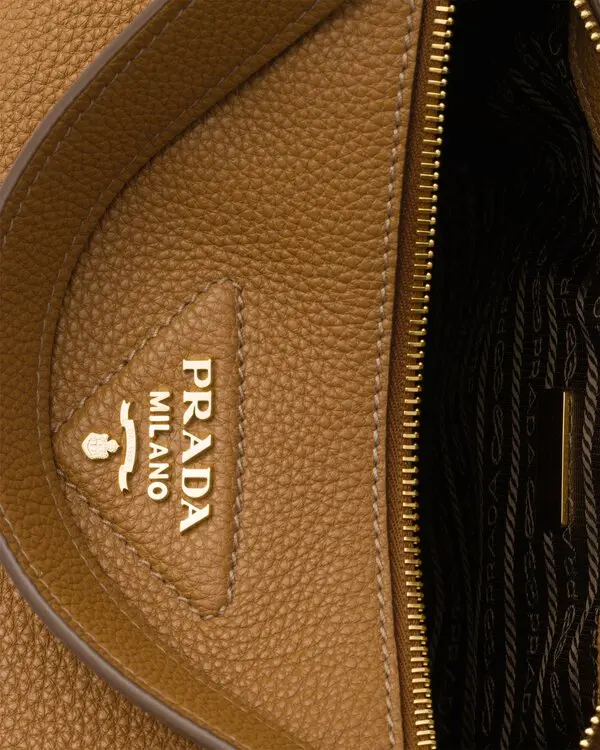 Prada Medium Leather Shoulder Bag - Brown