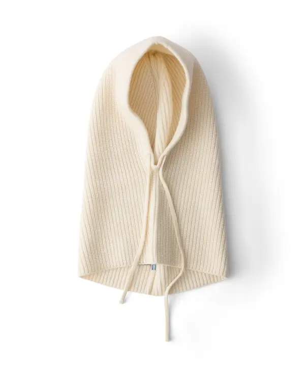 Prada Wool And Cashmere Knit Hood - Neutral