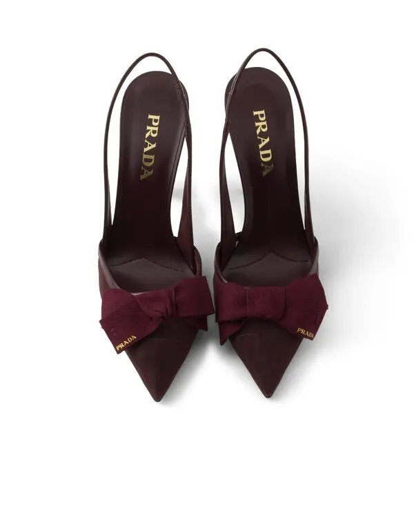 Prada Mesh Fabric Slingback Pumps