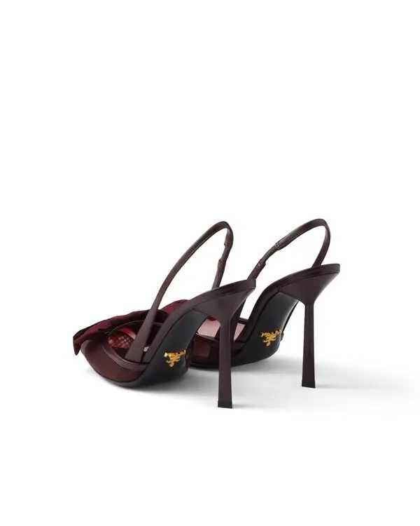 Prada Mesh Fabric Slingback Pumps
