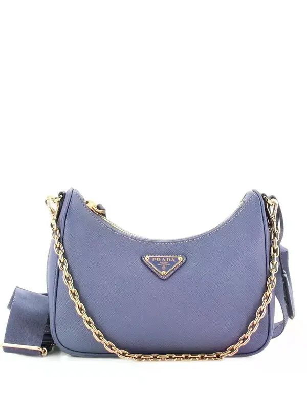 Prada Re-edition 2005 Shoulder Bag Saffiano Leather Small Crossbody Bag - Blue