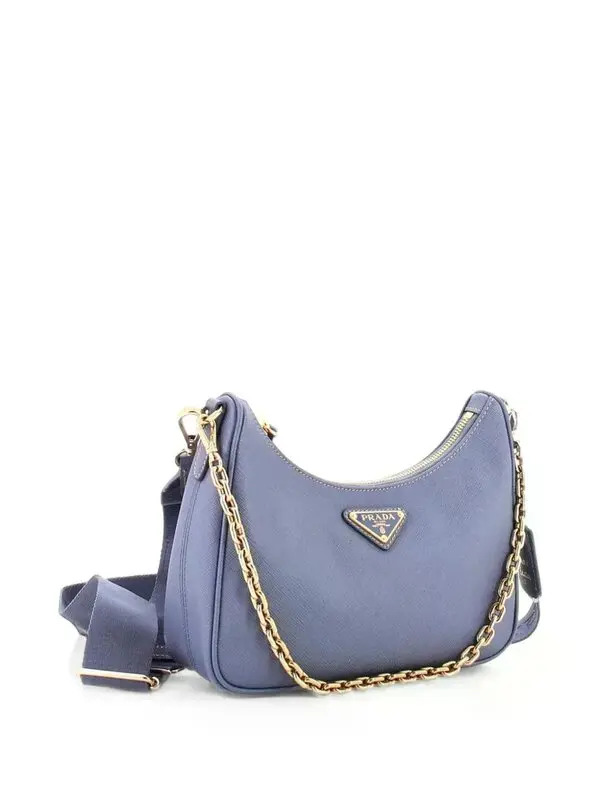 Prada Re-edition 2005 Shoulder Bag Saffiano Leather Small Crossbody Bag - Blue