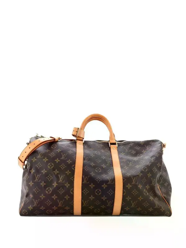 LOUIS VUITTON Keepall Bandouliere Bag Monogram Canvas 50 Travel Bag - Brown