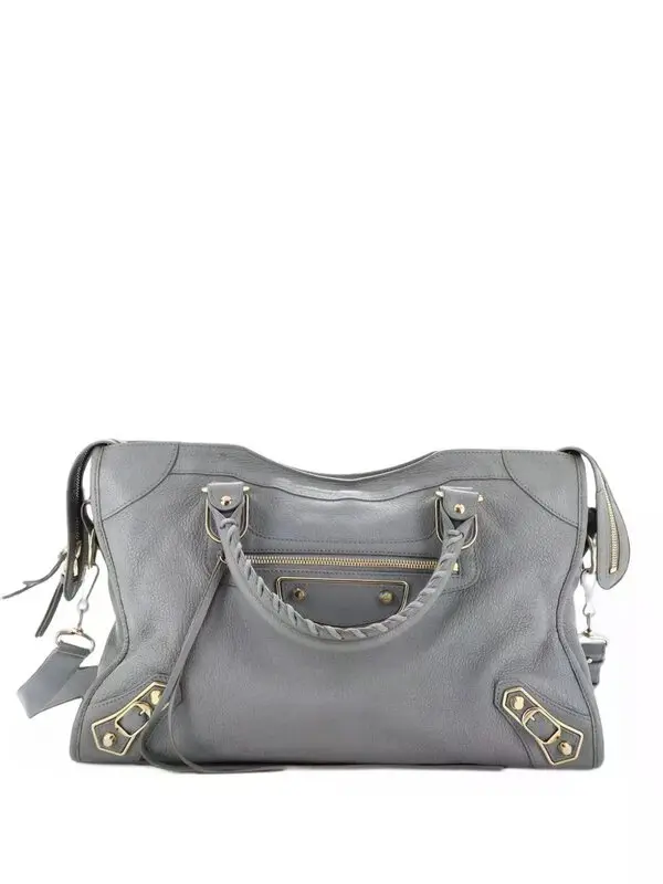 Balenciaga City Classic Metallic Edge Bag Leather Medium Satchel