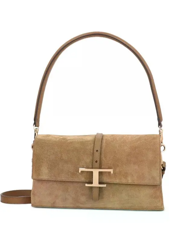 TOD'S Mini T Timeless Suede Tote Bag - Brown